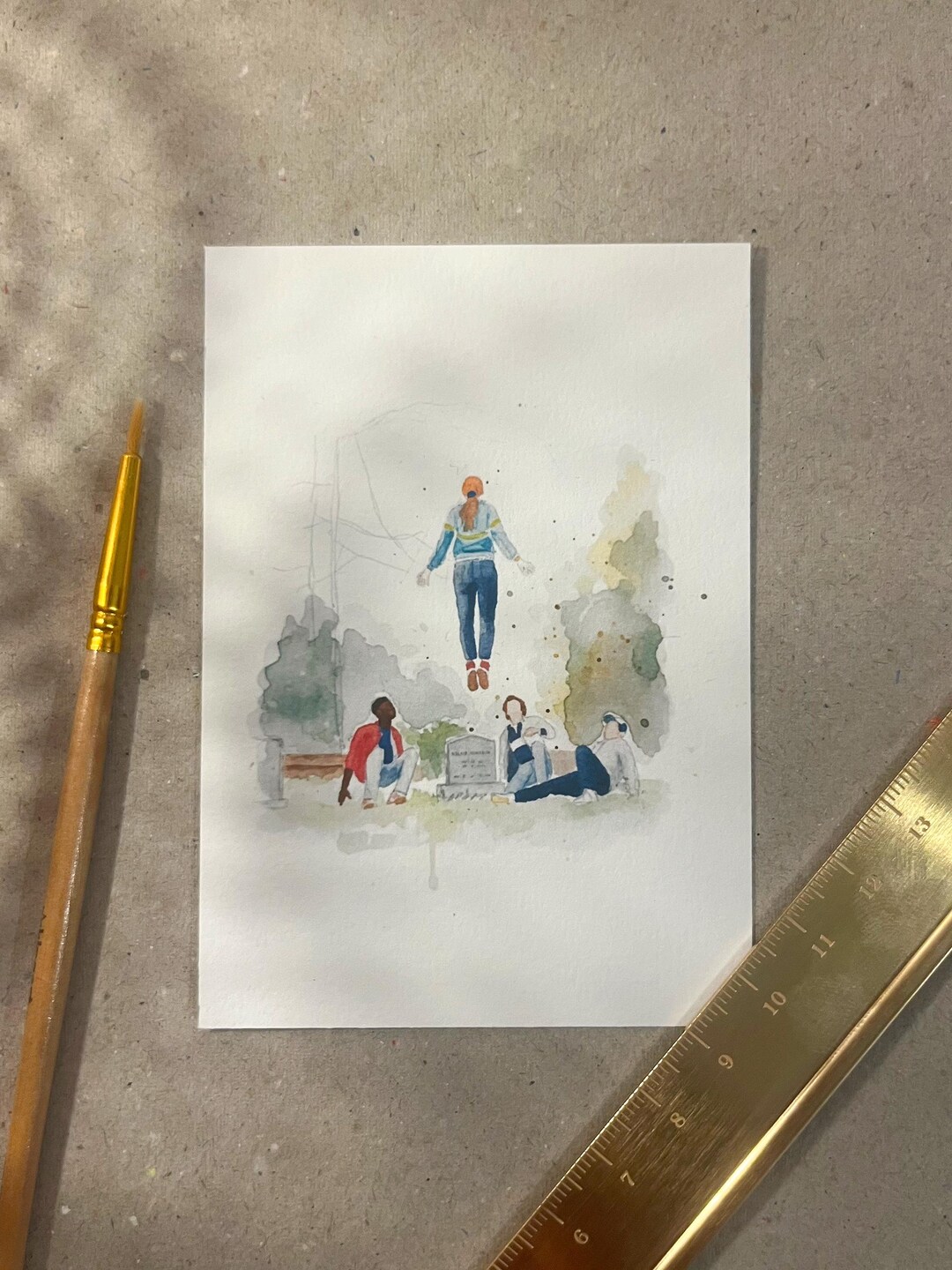 Stranger Things Max Cemetery Mini Watercolor Portrait Print – Limited ...