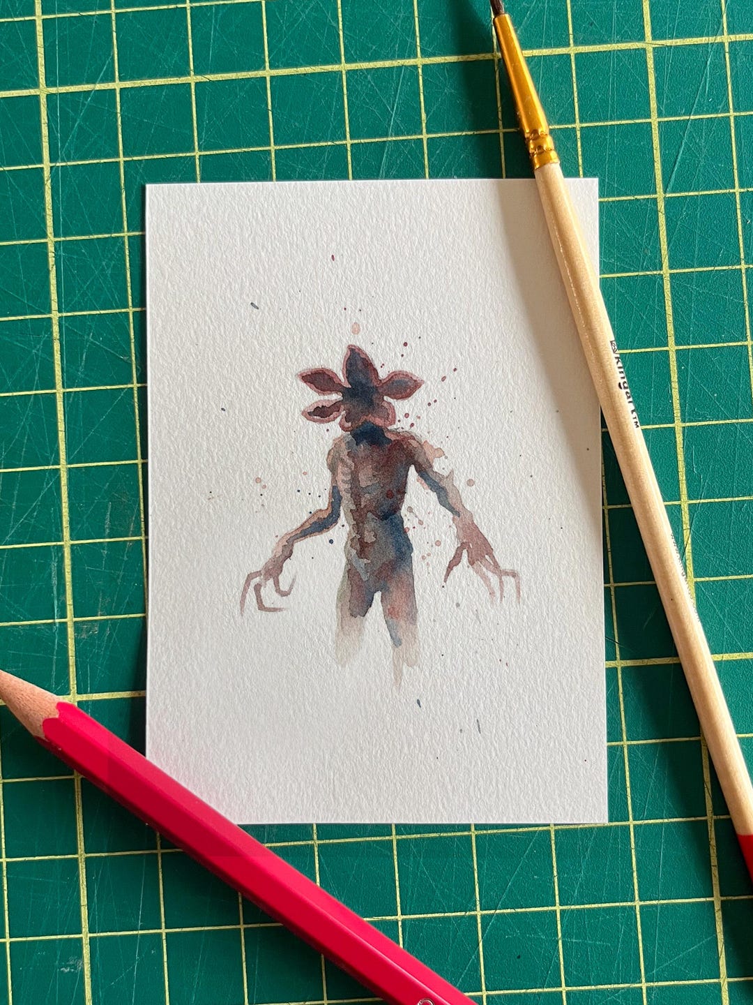 Stranger Things Demogorgon Mini Watercolor Portrait Print – Limited ...