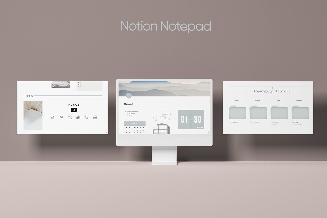 Notion Note Template Notepad Student Notes Aesthetic Template - Etsy