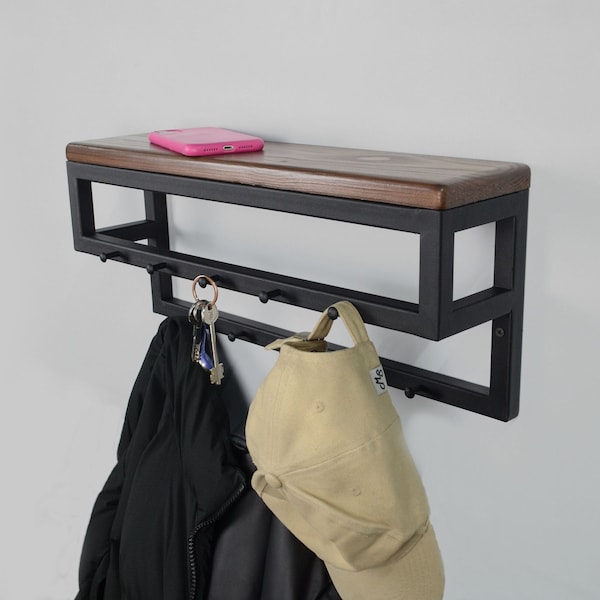 Entryway Shelf With Hooks - Etsy