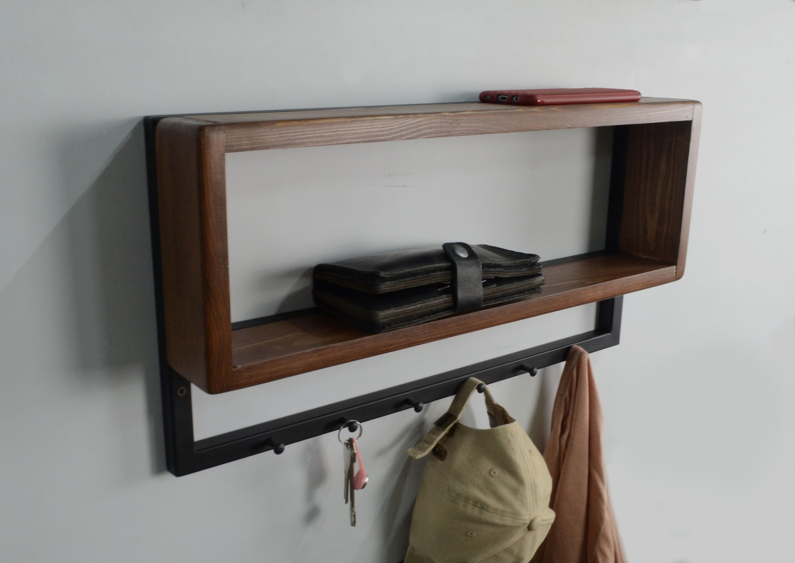 Metal Wall Mount Coat Rack With Shelf Clothing Hanger Rack | Etsy