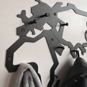 Metal Wall Map Hanger for Clothes Industrial Home Decor Entryway Shelf ...