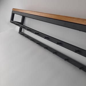 Farmhouse Metal Coat Rack Unique Entryway Wall Mounted Rustic Clothing ...