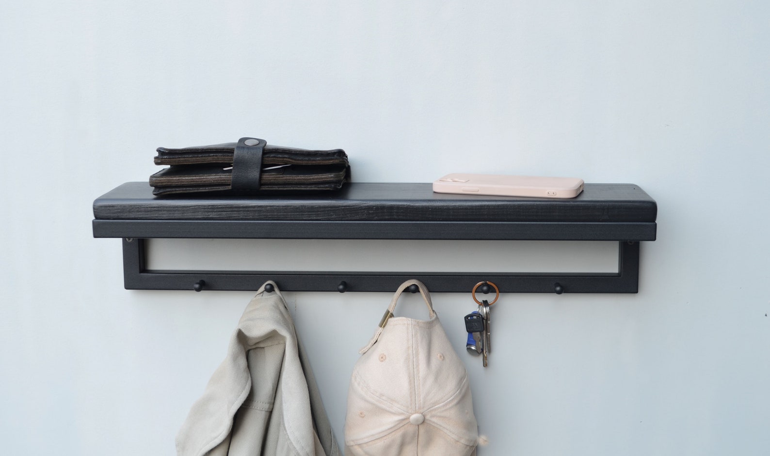 Wall Mount Entryway Coat Rack Black Metal Clothing Rack - Etsy