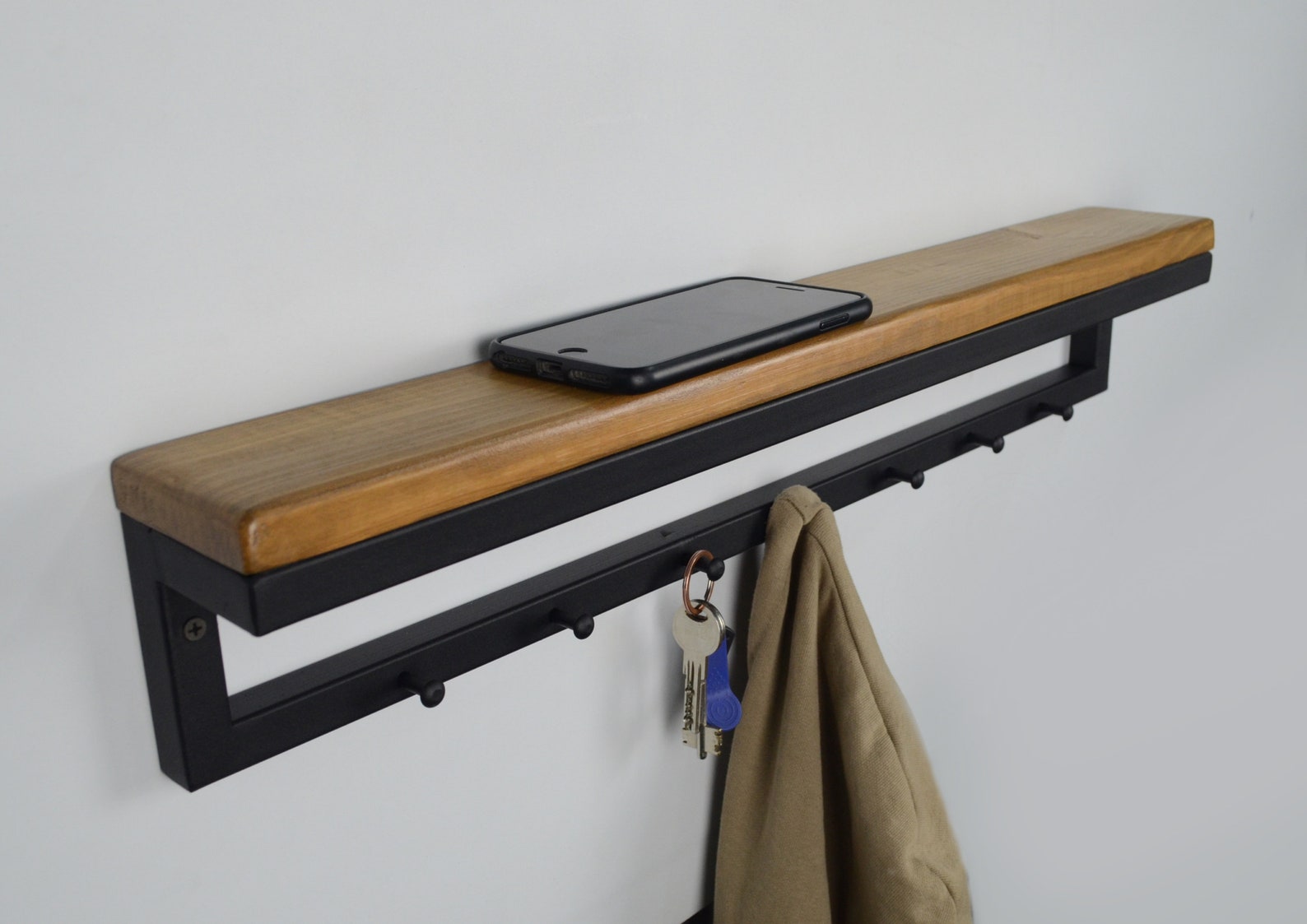 Metal Wall Mount Coat Rack With Shelf Clothing Hanger Rack - Etsy