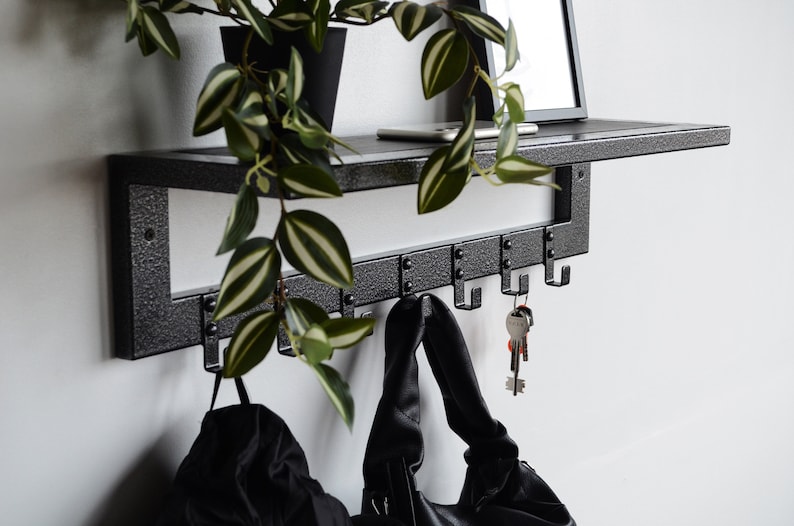 Industrial Metal Wall Mount Coat Rack With Hooks Unique - Etsy