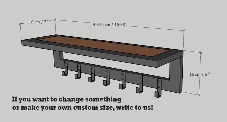 Metal Wall Mount Coat Rack Industrial Wall Shelf With Hooks - Etsy