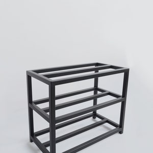 Hallway 3 Tier Metal Shoe Rack Industrial Entryway Custom Shoe Rack ...