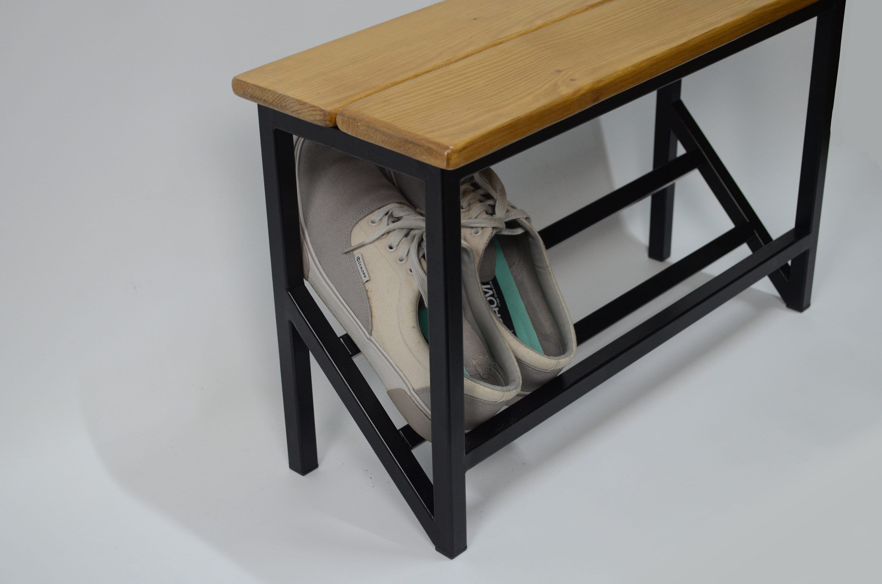 Entryway Wood Industrial Shoe Bench Hallway Shoe Bench Wooden - Etsy