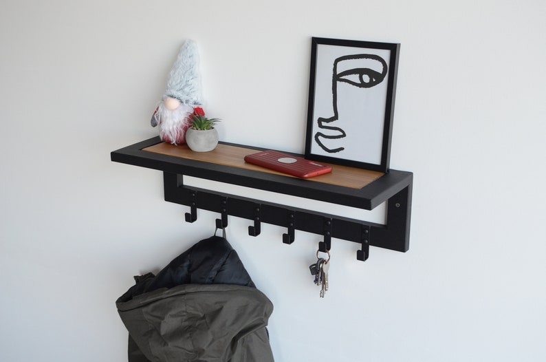 Metal Wall Mount Coat Rack Industrial Wall Shelf With Hooks - Etsy