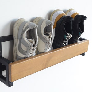 Hallway Metal Wall Mounted Shoe Rack Entryway Wood Schuhregal ...