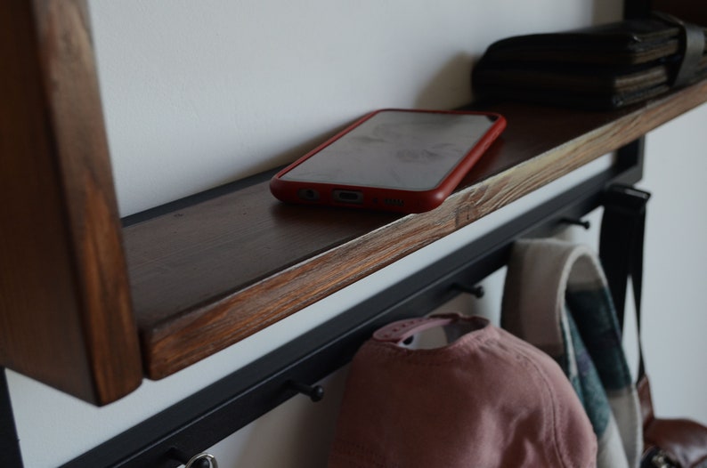 Metal Wall Mount Coat Rack With Shelf Clothing Hanger Rack | Etsy