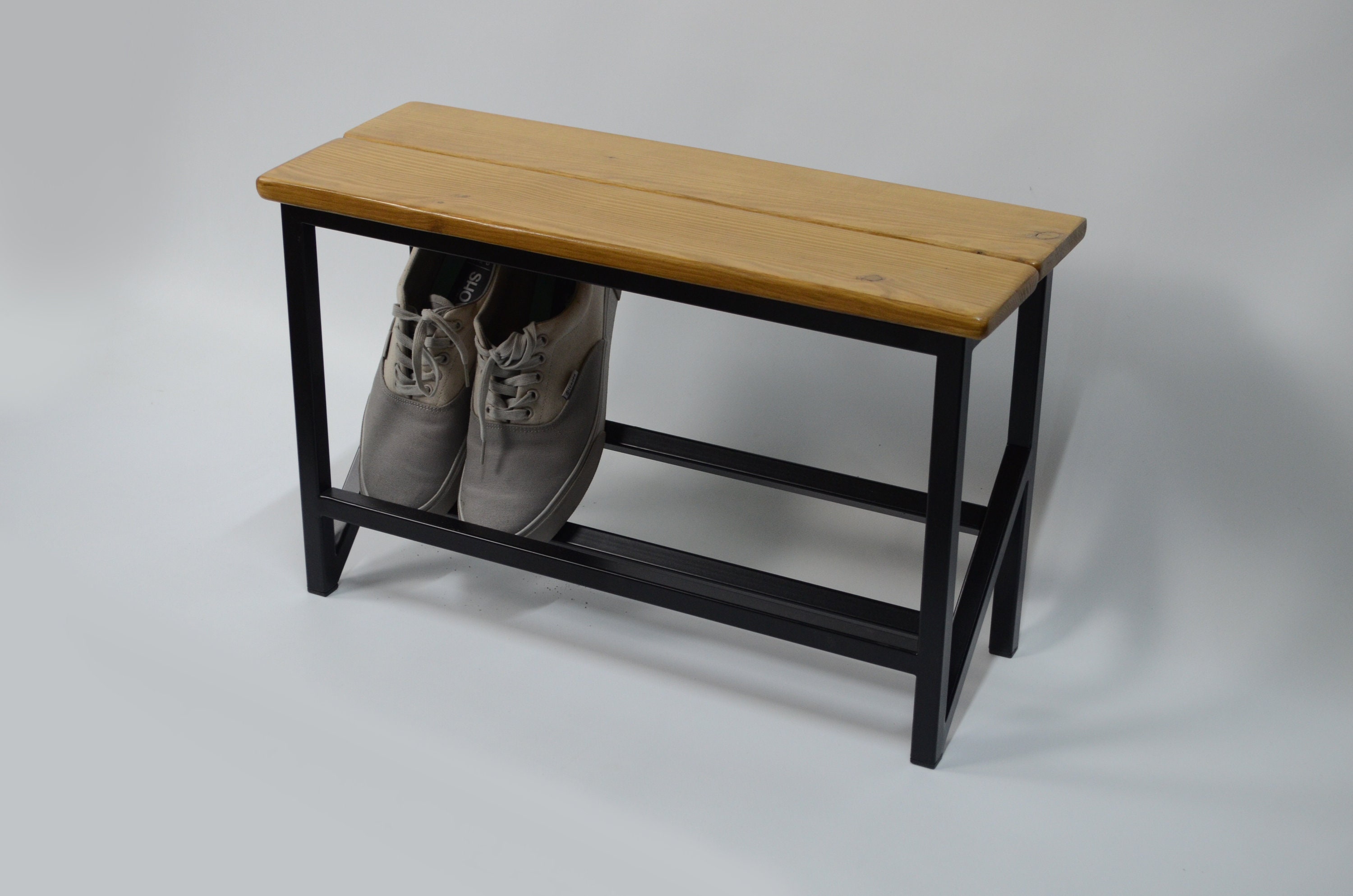 Entryway Wood Industrial Shoe Bench Hallway Shoe Bench Wooden - Etsy