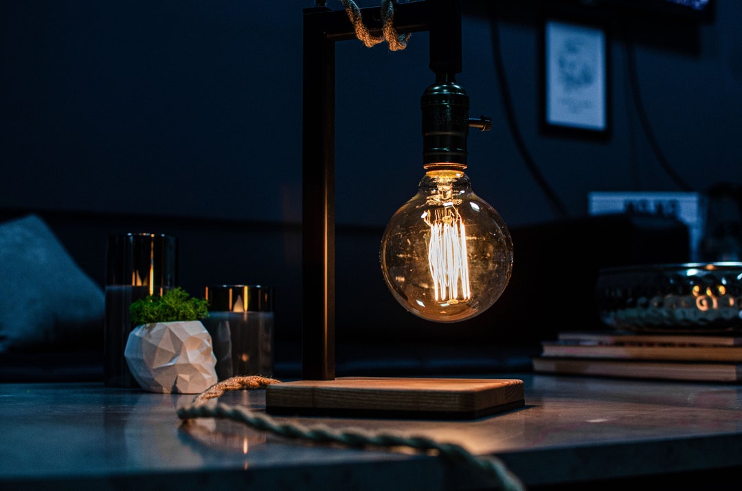 Industrial Desktop Metal Lamp Handmade, Indusrtial Decor for Home ...