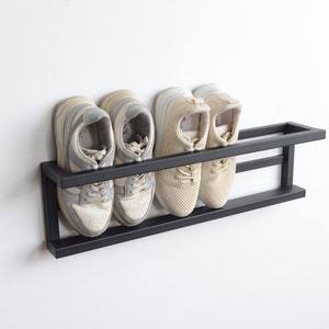 Entryway Metal Wall Mounted Shoe Storage Unique Open Floating Shelf ...
