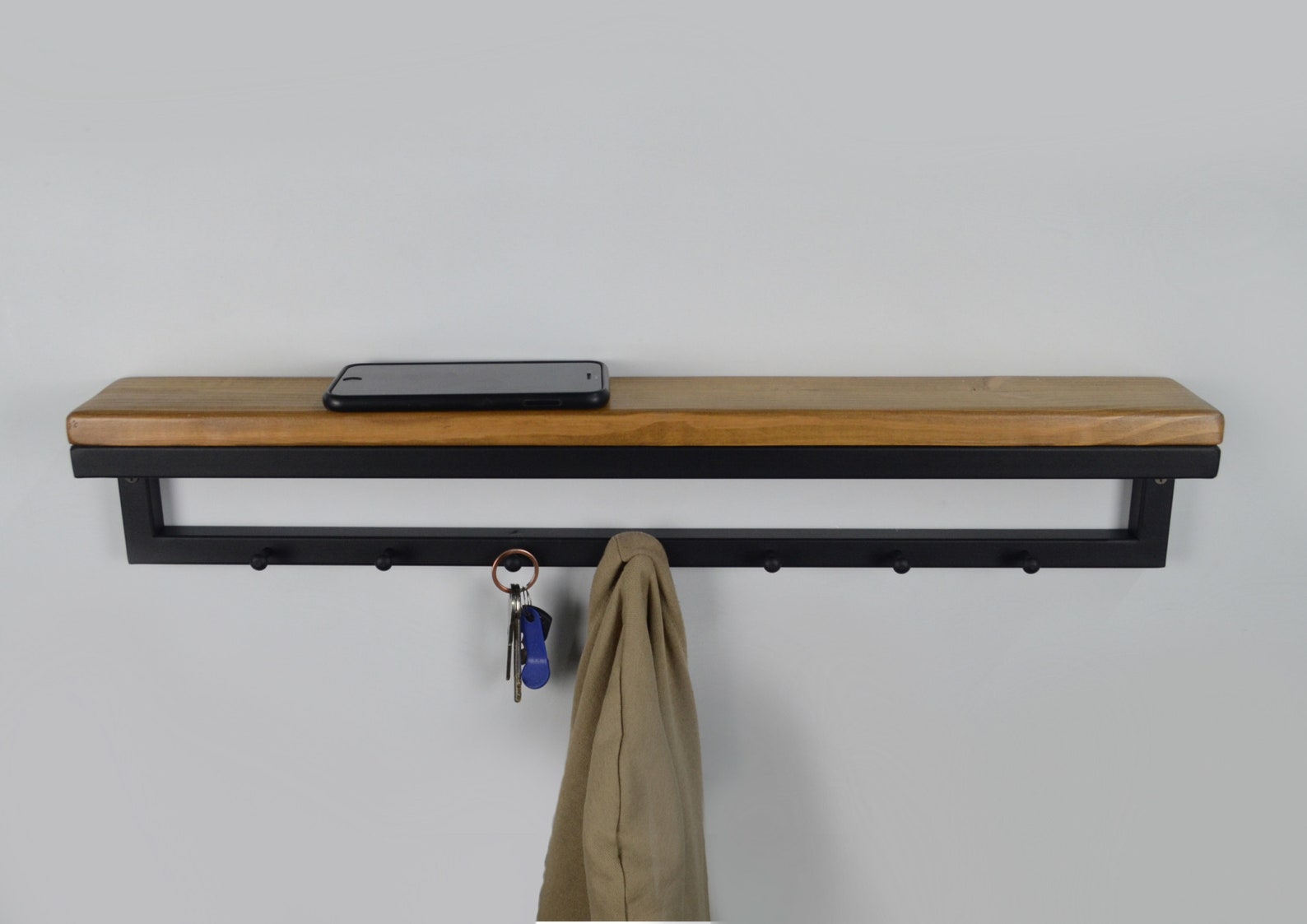 Metal Wall Mount Coat Rack With Shelf Clothing Hanger Rack - Etsy