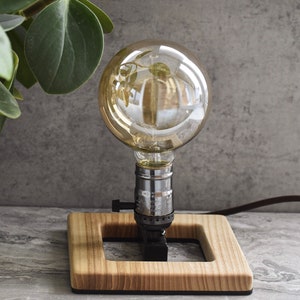 Edison Desk Lamp Industrial Metal Lamp Wooden Steampunk Lamp Rustic ...