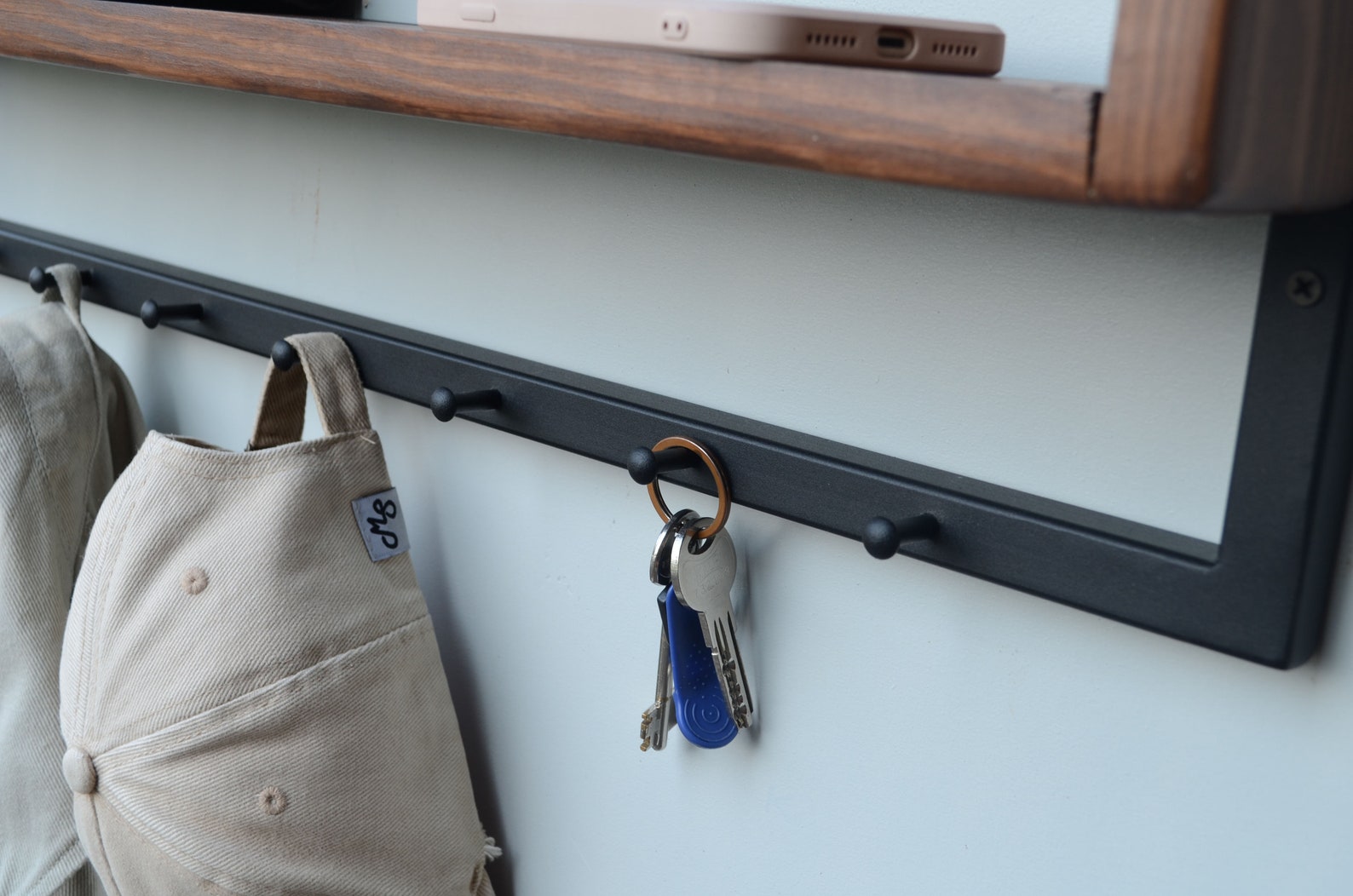 Metal Wall Mount Coat Rack With Shelf Clothing Hanger Rack - Etsy