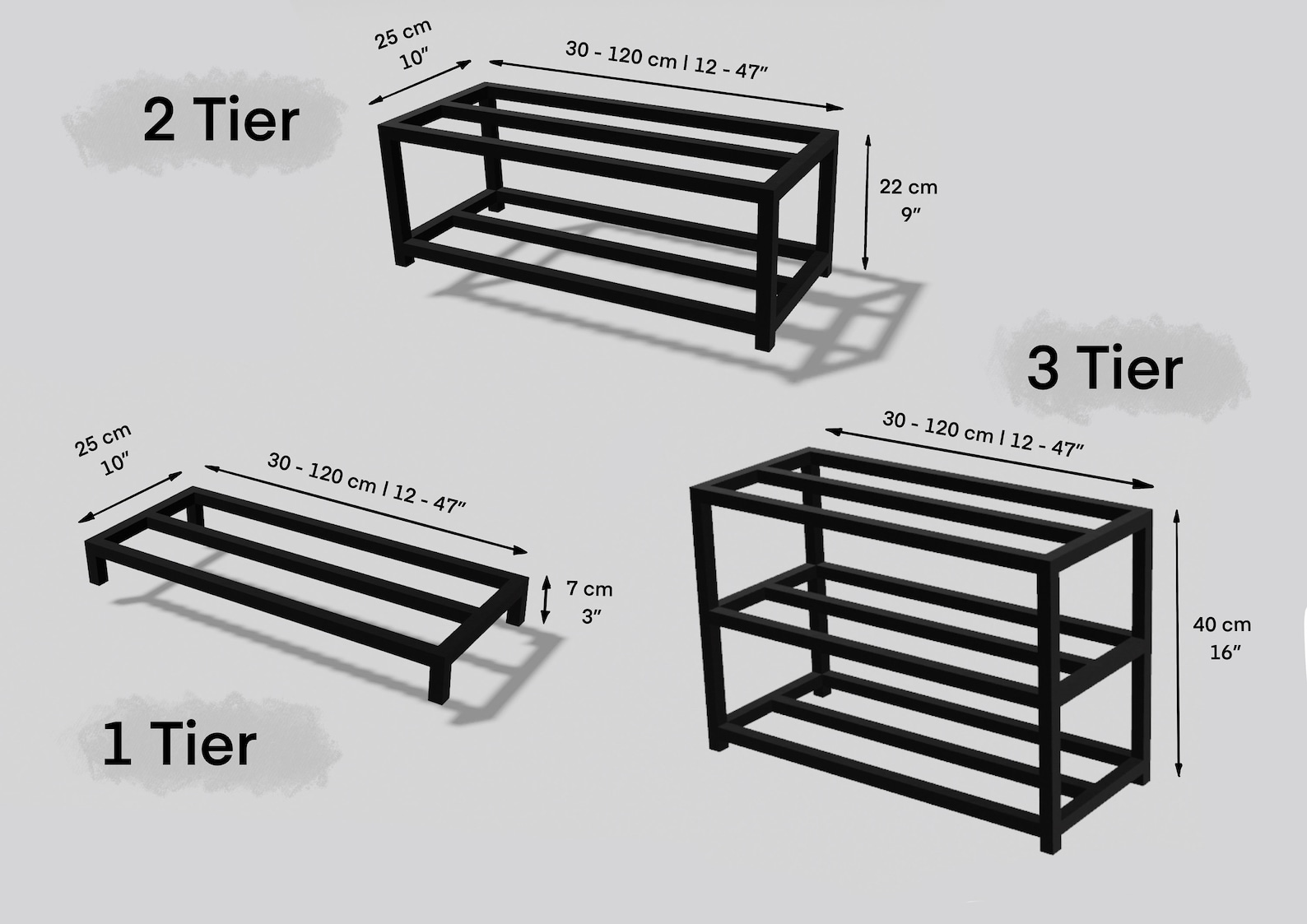 Hallway 2 Tier Metal Shoe Rack Entryway Modern Custom Shoe Organizer ...
