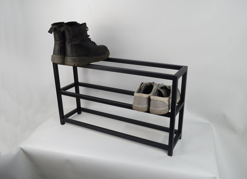 Industrial Metal Entryway Organizer Black Metal Shoe Rack for - Etsy
