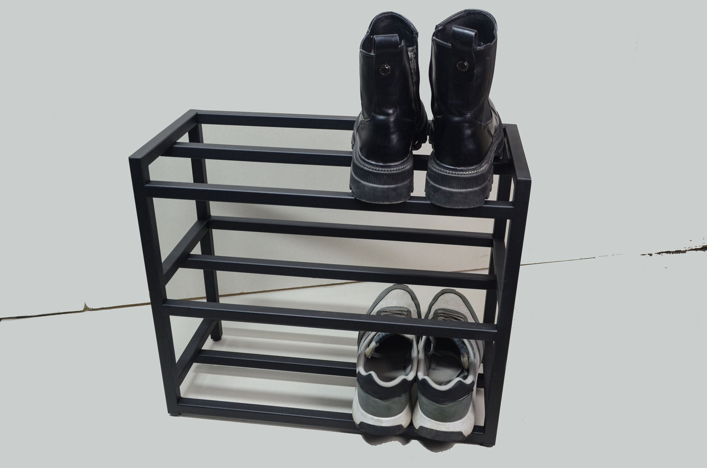 Entryway Metal Shoe Rack Industrial Schuhregal Metall Black - Etsy