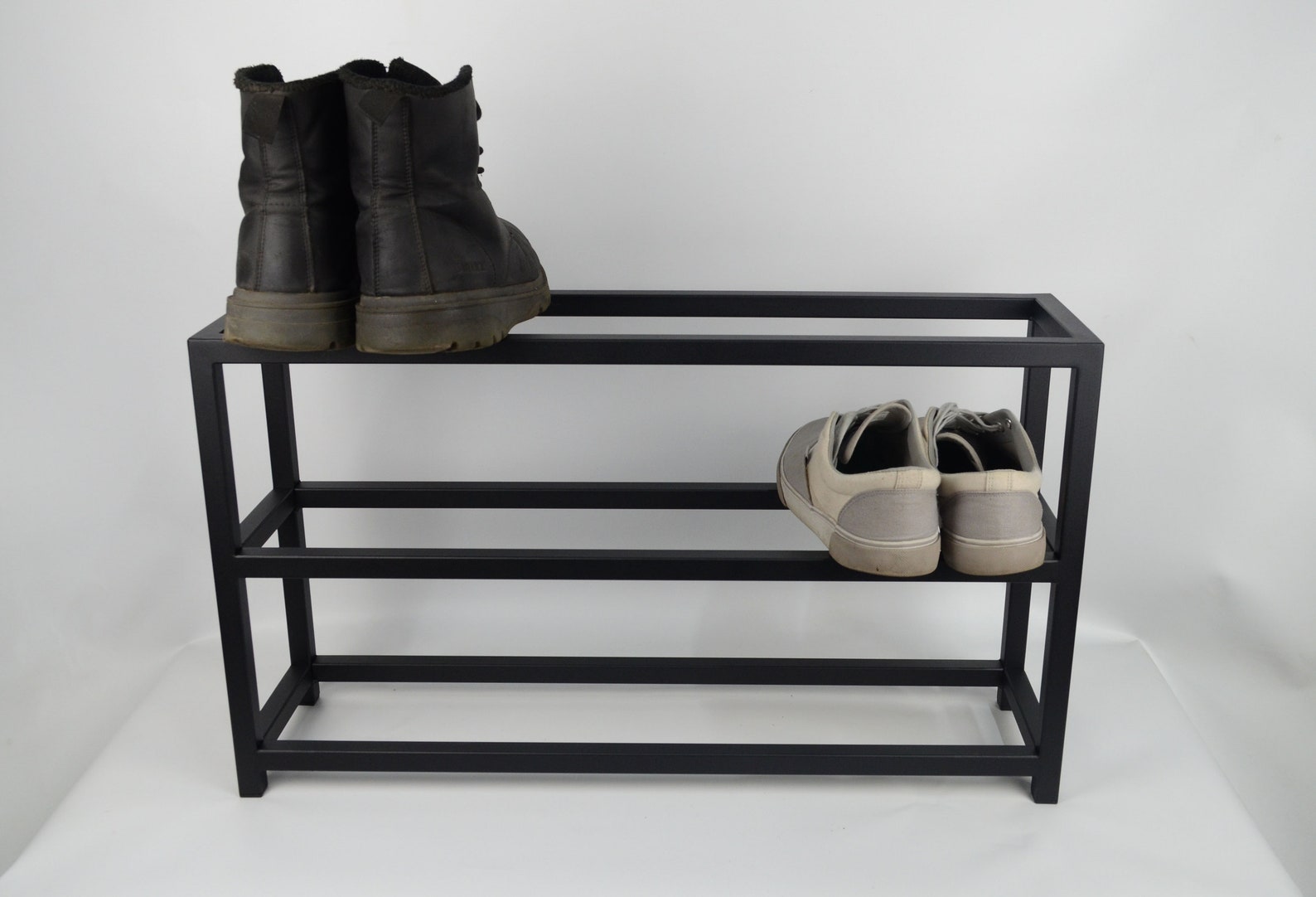 Industrial Metal Entryway Organizer Black Metal Shoe Rack for - Etsy