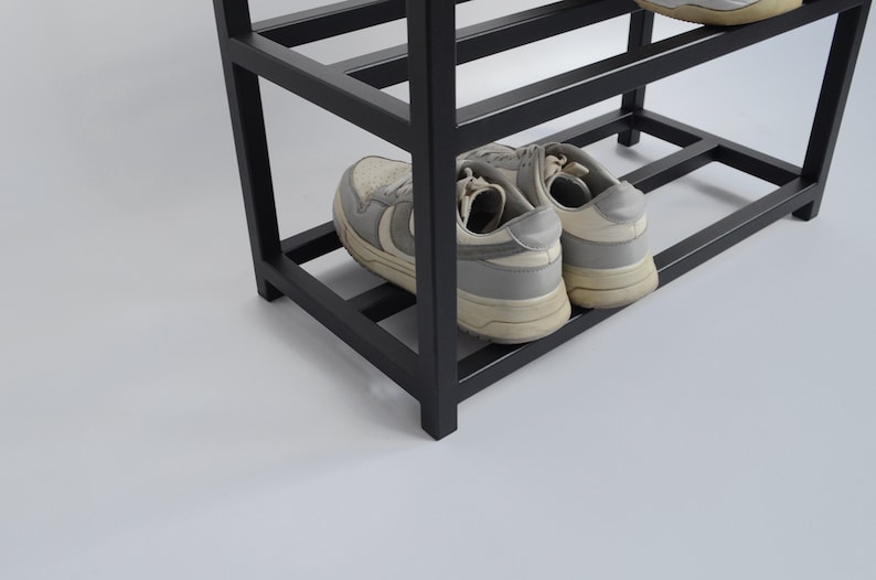 Hallway 3 Tier Metal Shoe Rack Industrial Entryway Custom Shoe - Etsy