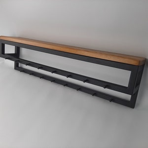 Farmhouse Metal Coat Rack Unique Entryway Wall Mounted Rustic Clothing ...