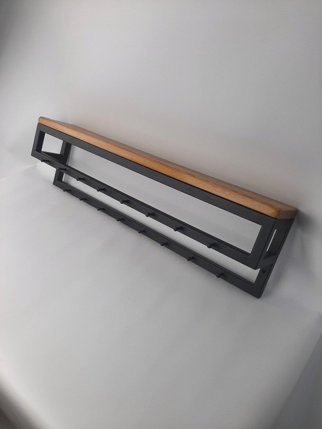 Farmhouse Metal Coat Rack Unique Entryway Wall Mounted Rustic Clothing ...