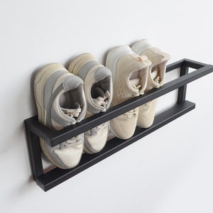 Entryway Metal Wall Mounted Shoe Storage Unique Open Floating Shelf ...