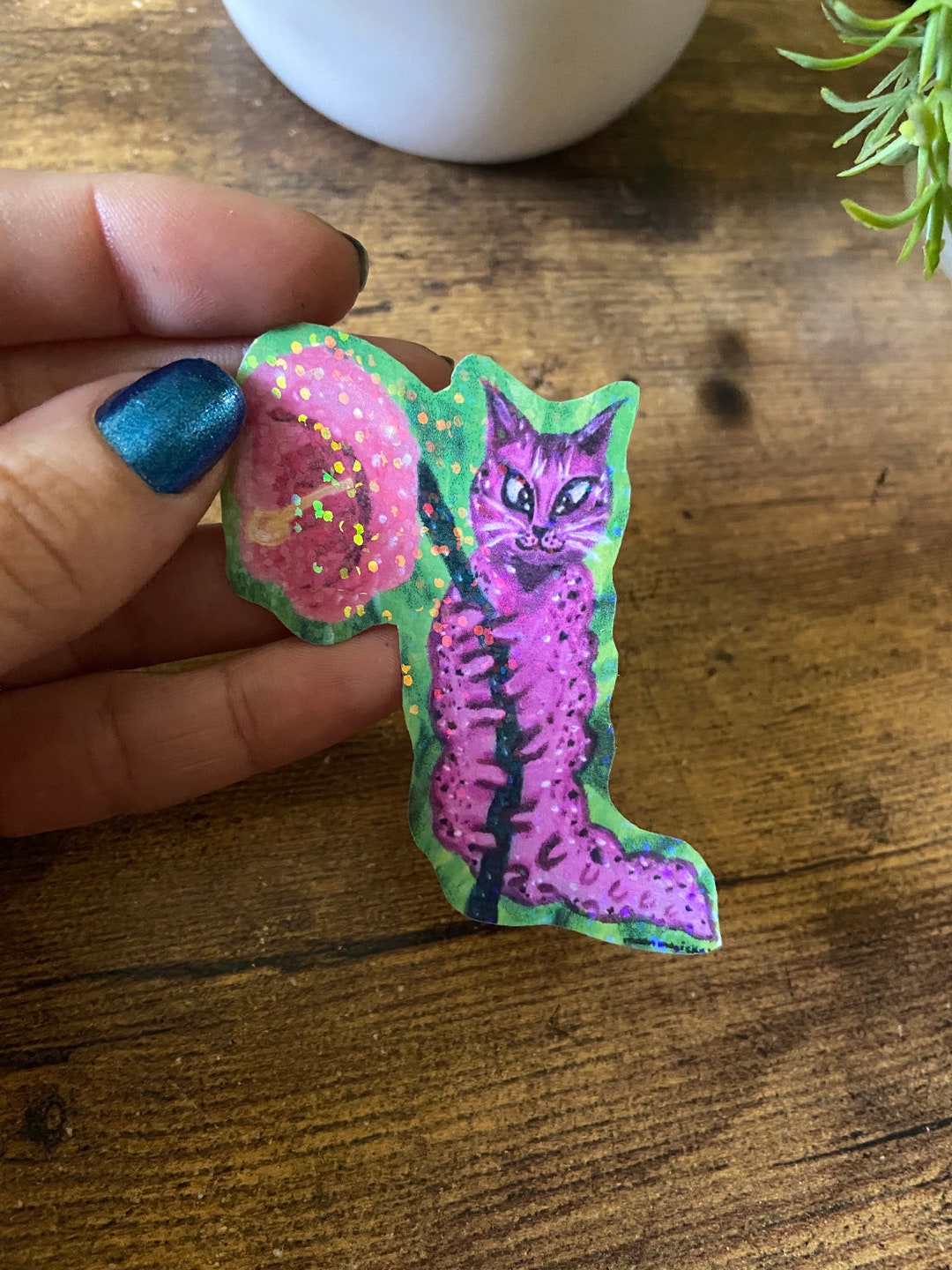 Cute Holographic Caterpillar Sticker | Cat-erpillar Sticker | Cat ...