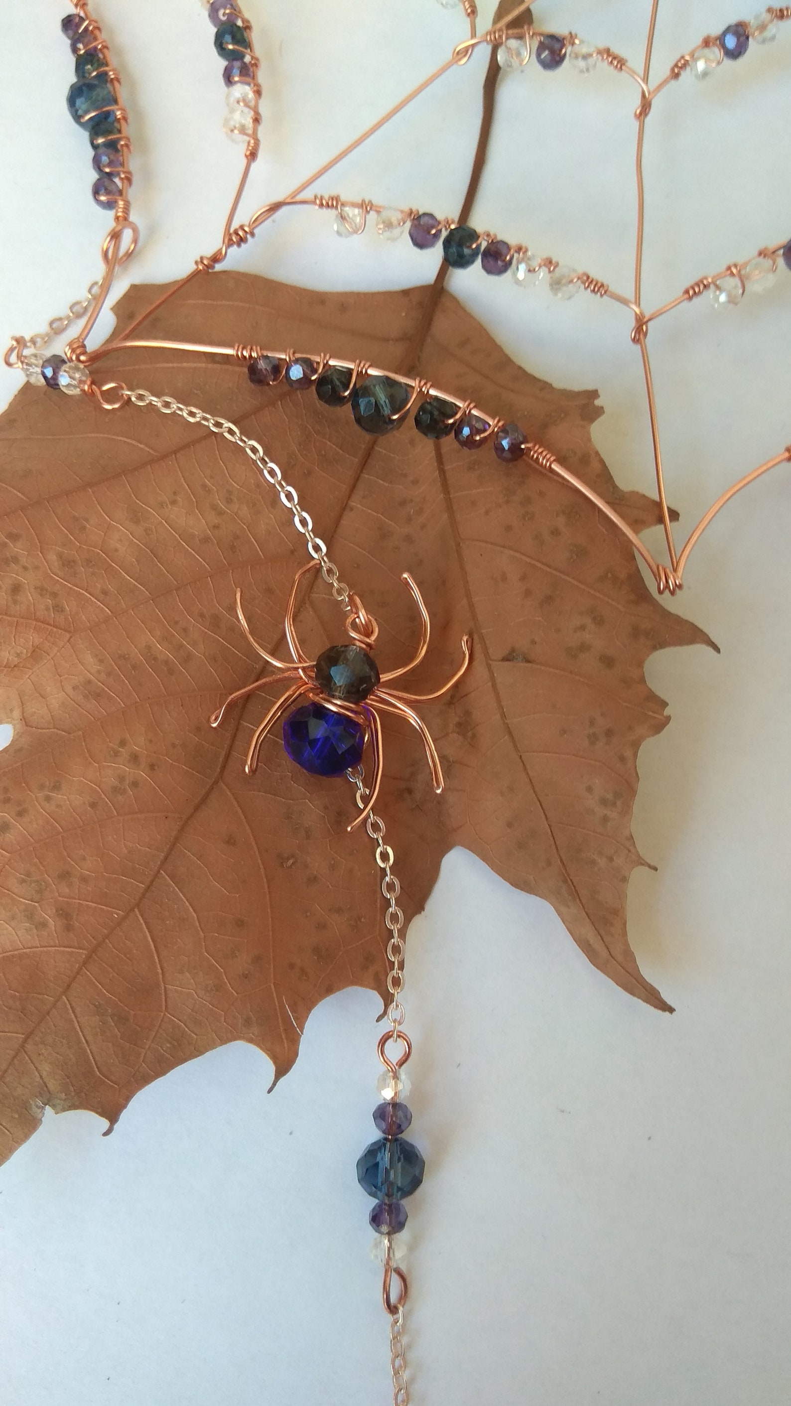Halloween Wire Suncatcher, Spider Web, Spider Suncatcher, Copper Wire ...