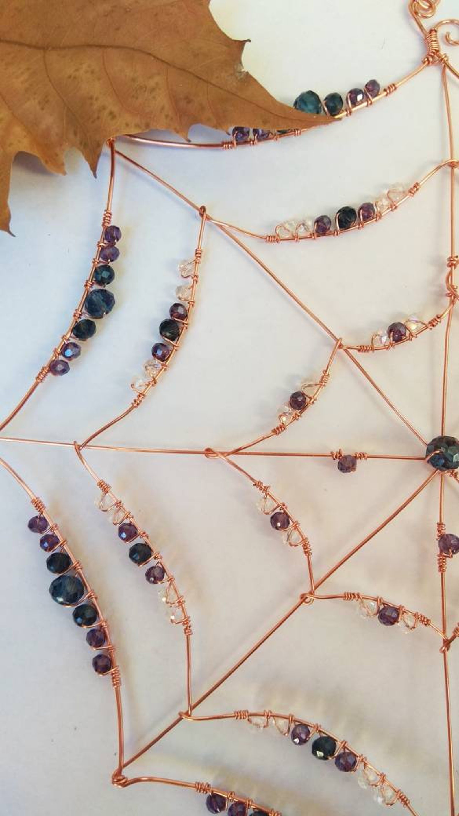 Halloween Wire Suncatcher, Spider Web, Spider Suncatcher, Copper Wire ...