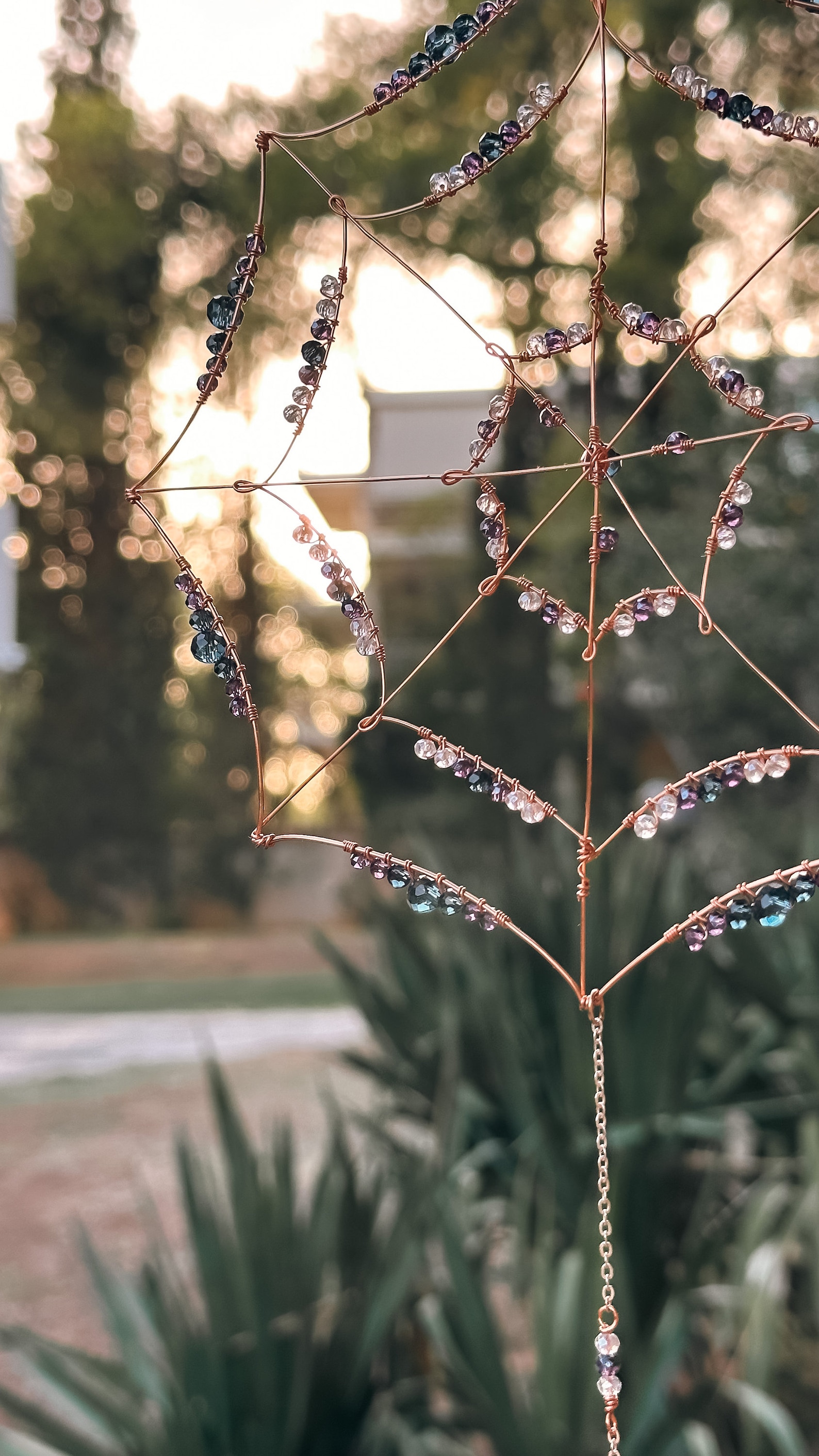 Halloween Wire Suncatcher, Spider Web, Spider Suncatcher, Copper Wire ...
