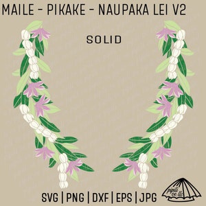 Maile - Pikake - Naukpaka Lei V2 SVG - Maile Lei SVG - Pikake Lei Clip ...