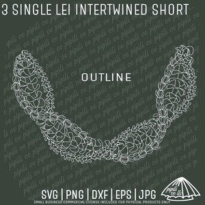 3 Single Lei Intertwined Short SVG - Puakenikeni Lei SVG - Laser ...