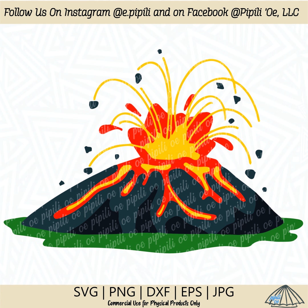 Erupting Volcano SVG - Volcano SVG - Kids Design SVG - Digital Download ...