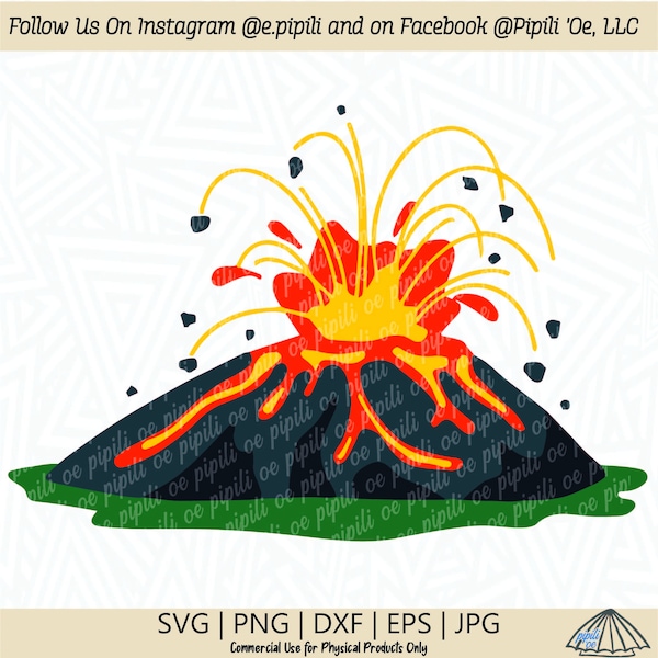 Volcano Svg - Etsy