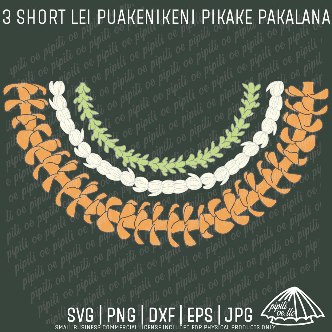 3 Short Single Strand Lei SVG - Puakenikeni Lei SVG - Laser Engraving ...