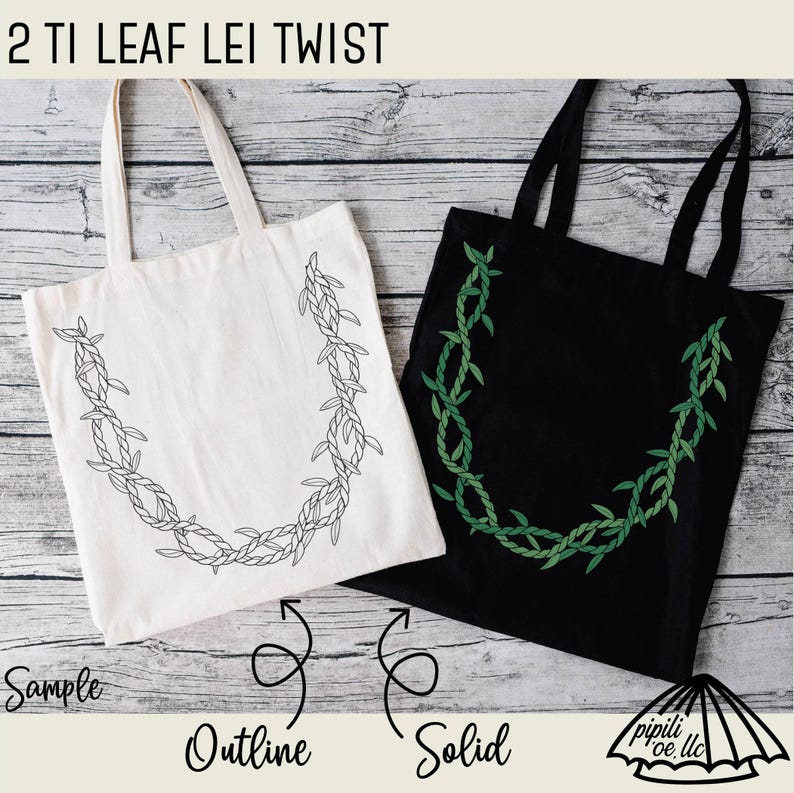 2 Ti Leaf Lei Twist SVG - Ti-leaf Lei Design for Shirts - Ti Leaf Clip ...