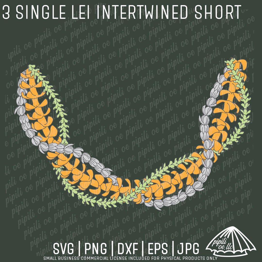 3 Single Lei Intertwined Short SVG - Puakenikeni Lei SVG - Laser ...