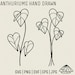 Anthuriums Hand Drawn SVG - Anthurium Line Art SVG - Botanical SVG ...