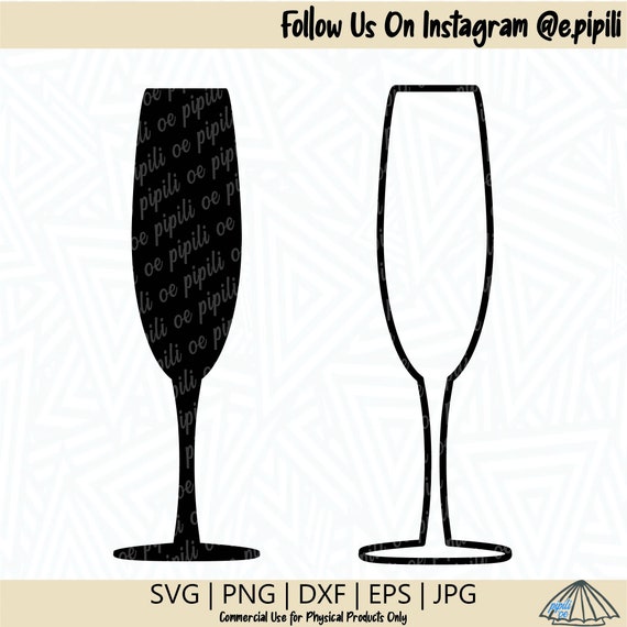 Copa De Champán Svg Para Cricut Ilustración De Set De Copa Para Vino