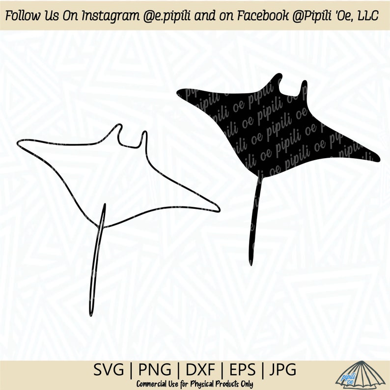 Manta Ray Hahalua SVG Manta Ray SVG Hawaii SVG Manta - Etsy