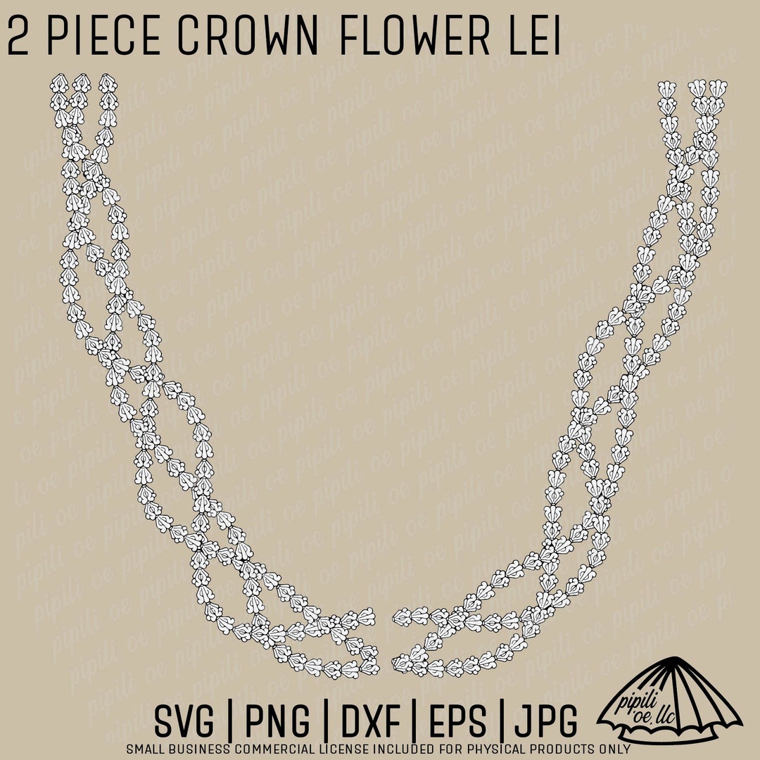 2 Piece Crown Flower Lei - Lei Design for Shirts - Hawaii SVG Designs ...