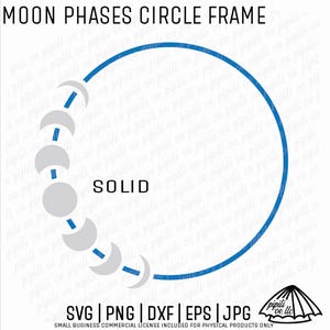 Moon Phases Circle Frame SVG - Moon Phases SVG - Circle Frame SVG ...