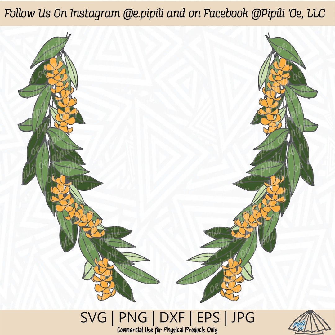 Maile and Puakenikeni Lei SVG Puakenikeni Lei SVG Maile Lei SVG Digital ...
