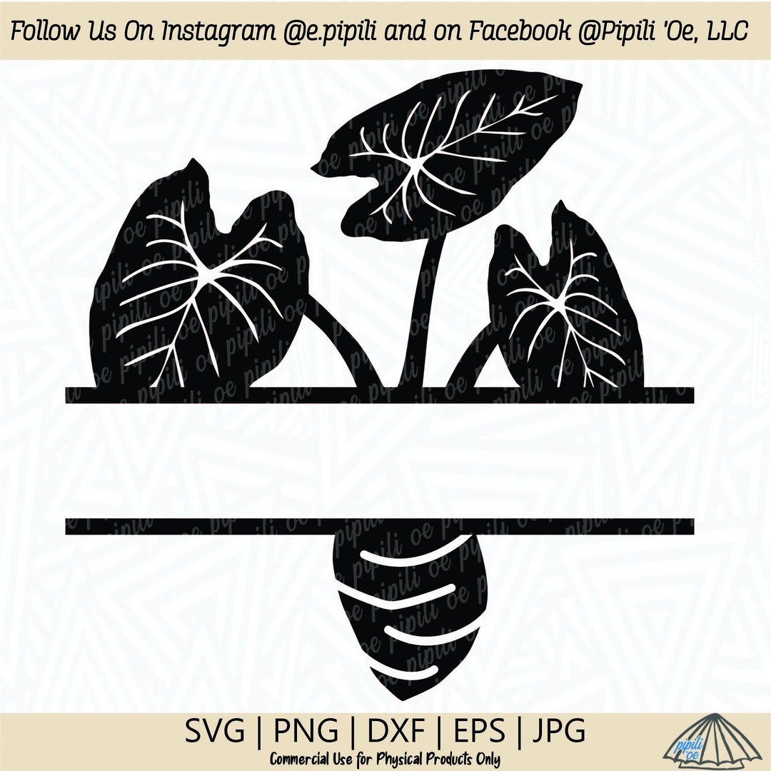 Kalo Plant Monogram SVG - Full Taro Plant SVG - Digital Download - Taro ...