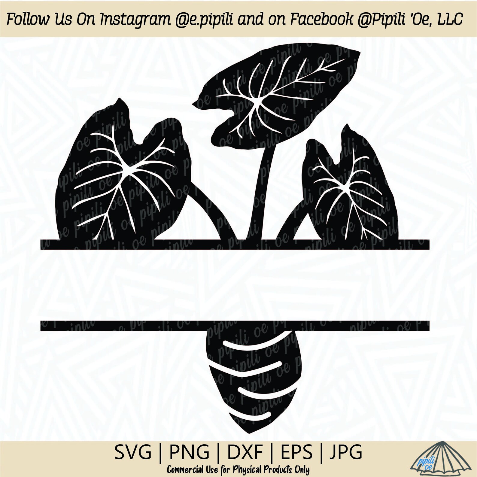 Kalo Plant Monogram SVG Full Taro Plant SVG Digital - Etsy