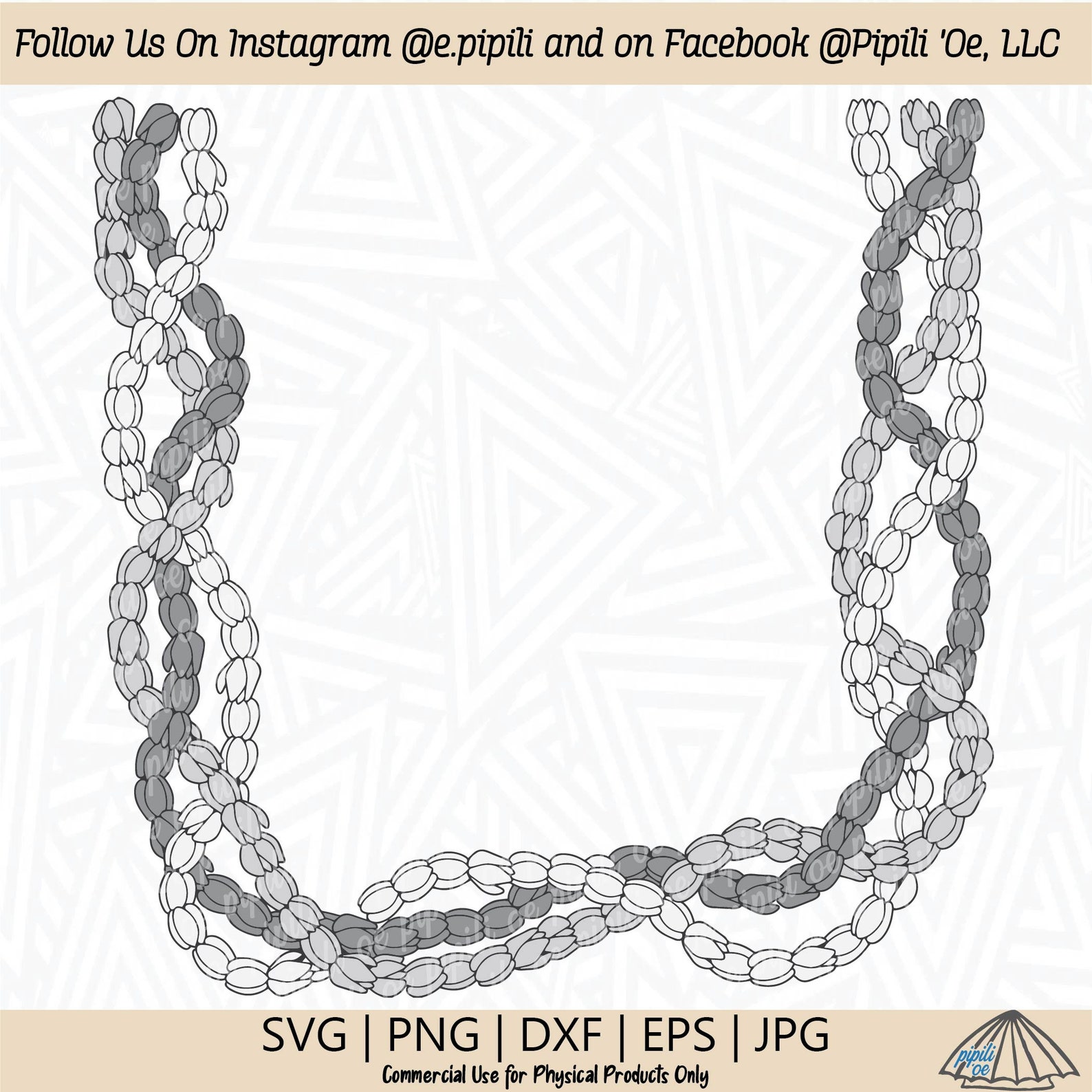 Pikake Multi Strand Lei SVG - Pikake Lei SVG - Pikake SVG - Digital ...
